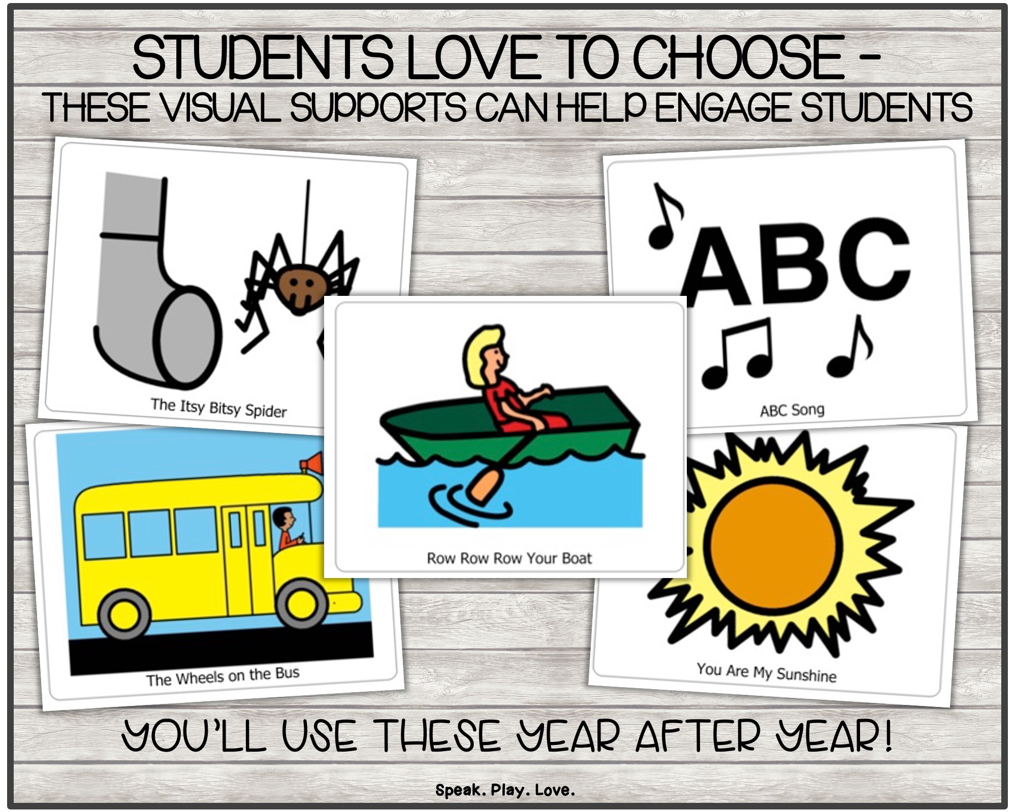 Printable Circle Time Songs Choice Cards, Song Visuals for Toddlers ...