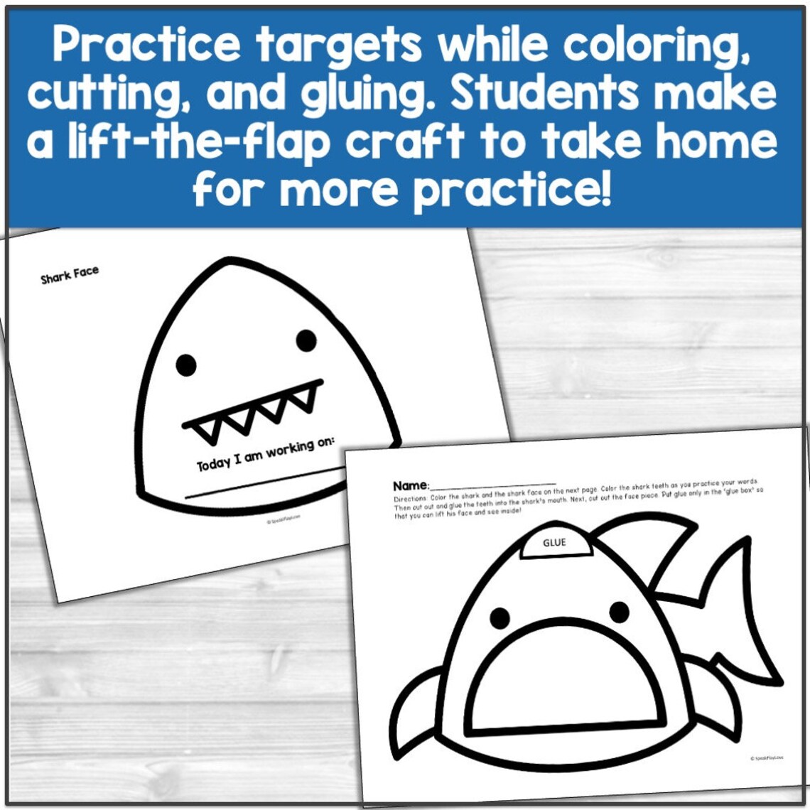 Printable Summer Speech Therapy Shark Craft, Articulation Summer ...