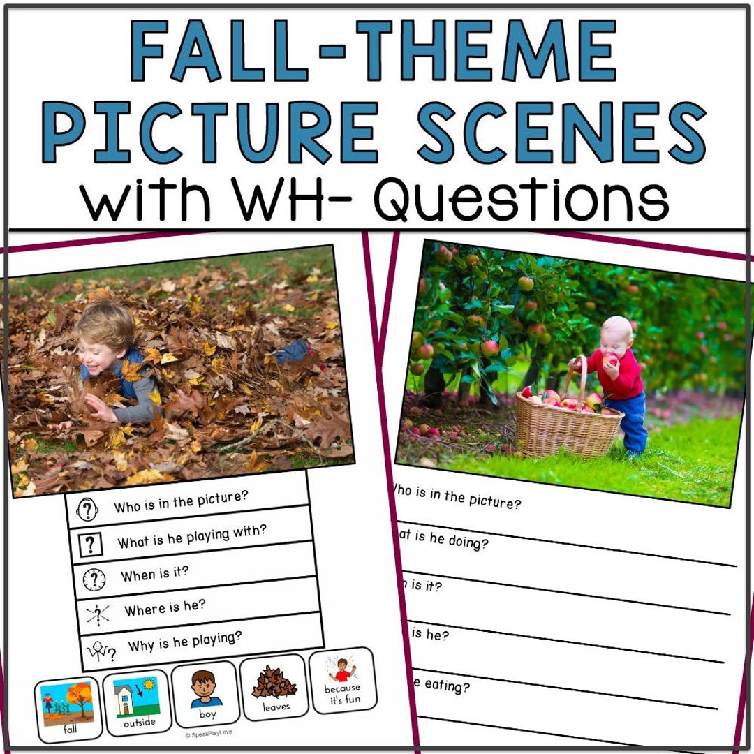 Fall Picture Scenes: WH Questions for Speech Therapy (printable PDF) - Etsy