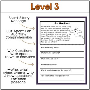 Halloween Short Stories With WH Questions (printable) - Etsy