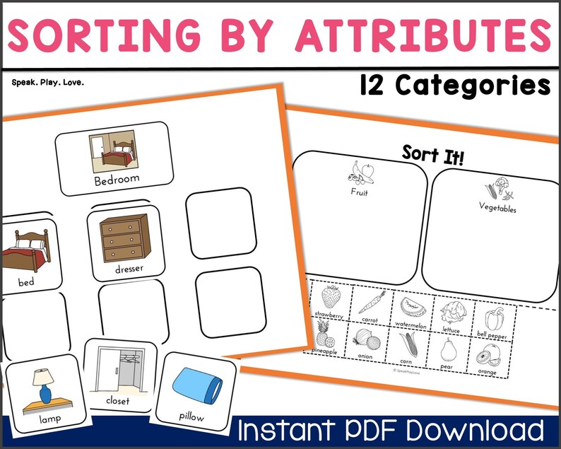 Printable Sorting by Attributes Activity, Describing Words, Preschool ...