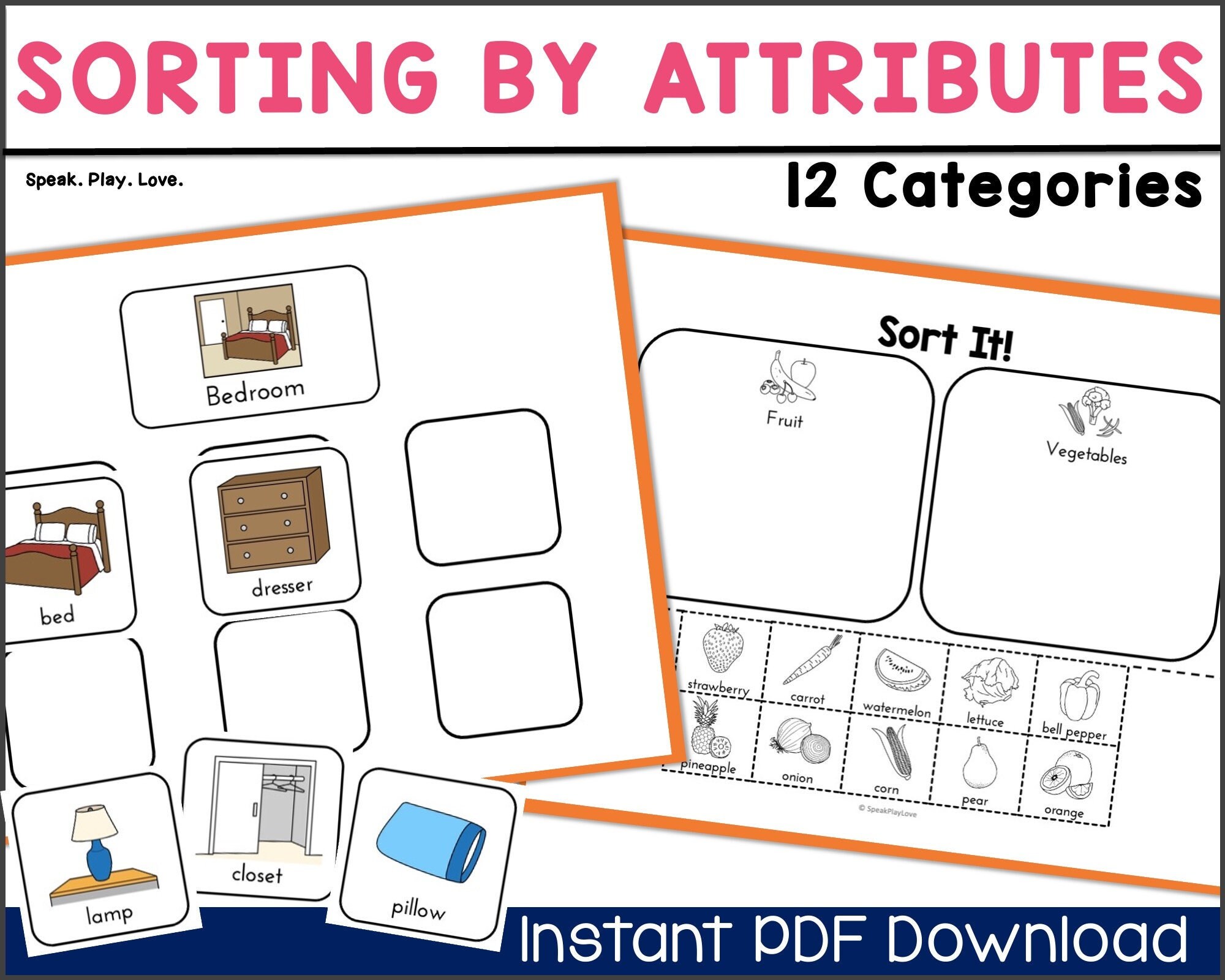Printable Sorting by Attributes Activity, Describing Words, Preschool ...