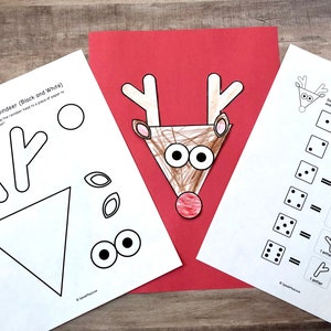 Printable Christmas Craft for Kids, Roll-a-reindeer Game and Craft for ...