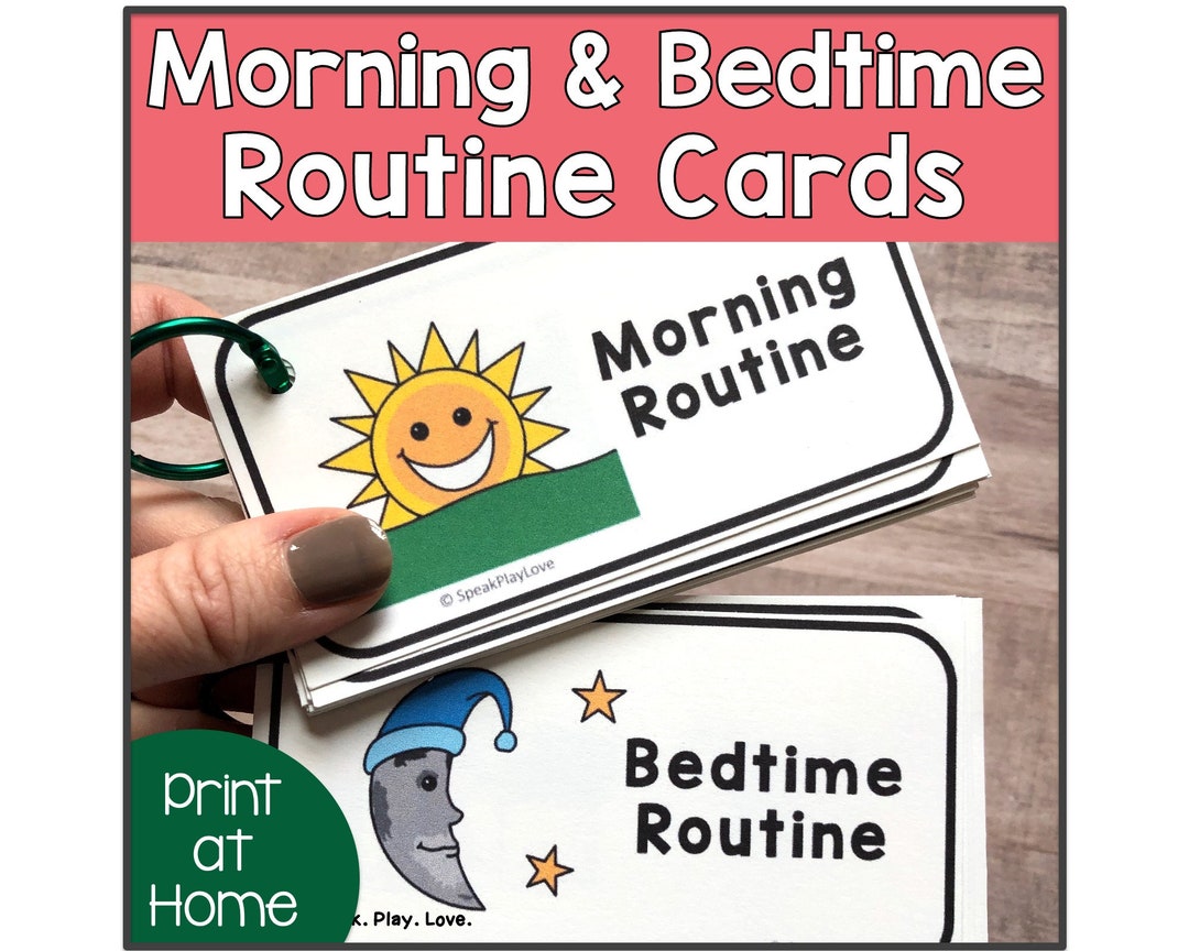 Kids' Morning & Bedtime Routine Cards: Visual Checklist (digital ...