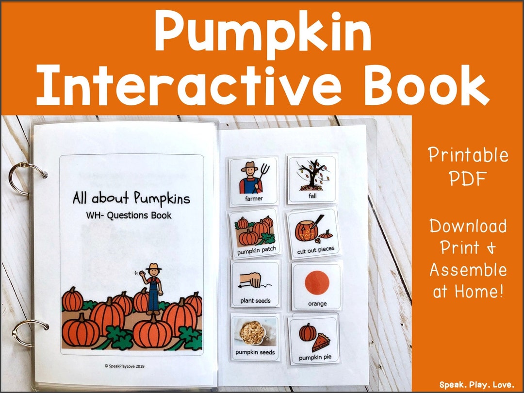 Printable Pumpkin Interactive Book With Wh Questions, Fall Speech ...