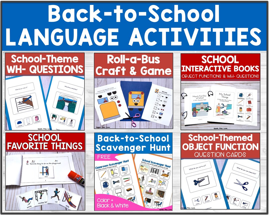 Back-to-school Speech Language Therapy Activities - Printable ...