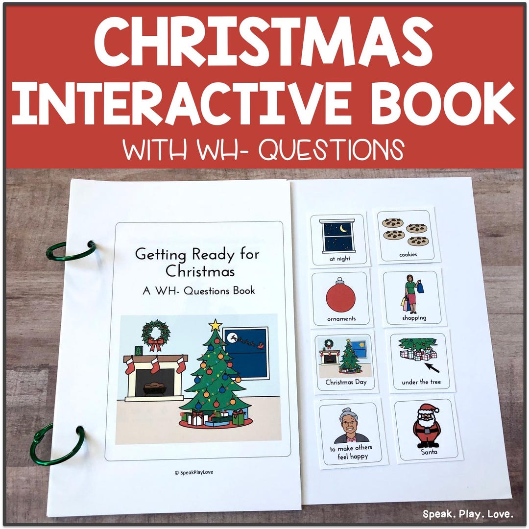Printable Christmas Interactive Book With Wh Questions, Christmas ...