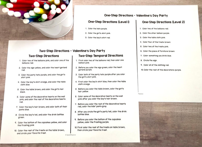 Printable Valentine's Day Following Directions Coloring Pages, Digital ...