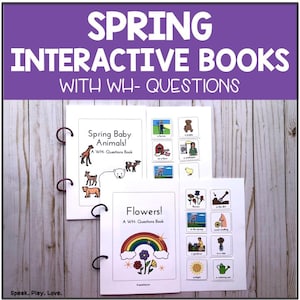 Printable Spring Interactive Books, Wh Questions for Speech Therapy ...