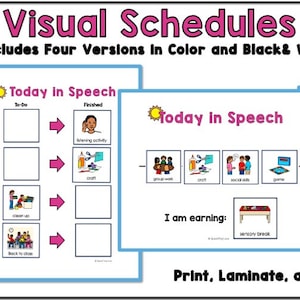 Printable Visual Schedule for Speech Therapy, First/then Board, Token ...