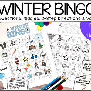 Printable Winter Bingo Activity, 32 Bingo Boards, Homeschool Game ...
