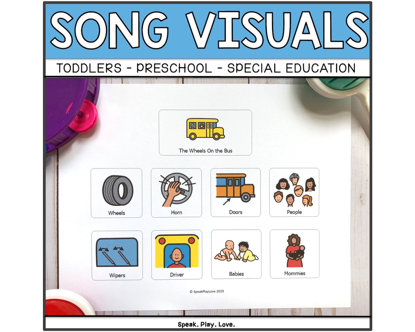 Printable Circle Time Song Visuals: Toddler & Preschool Communication ...