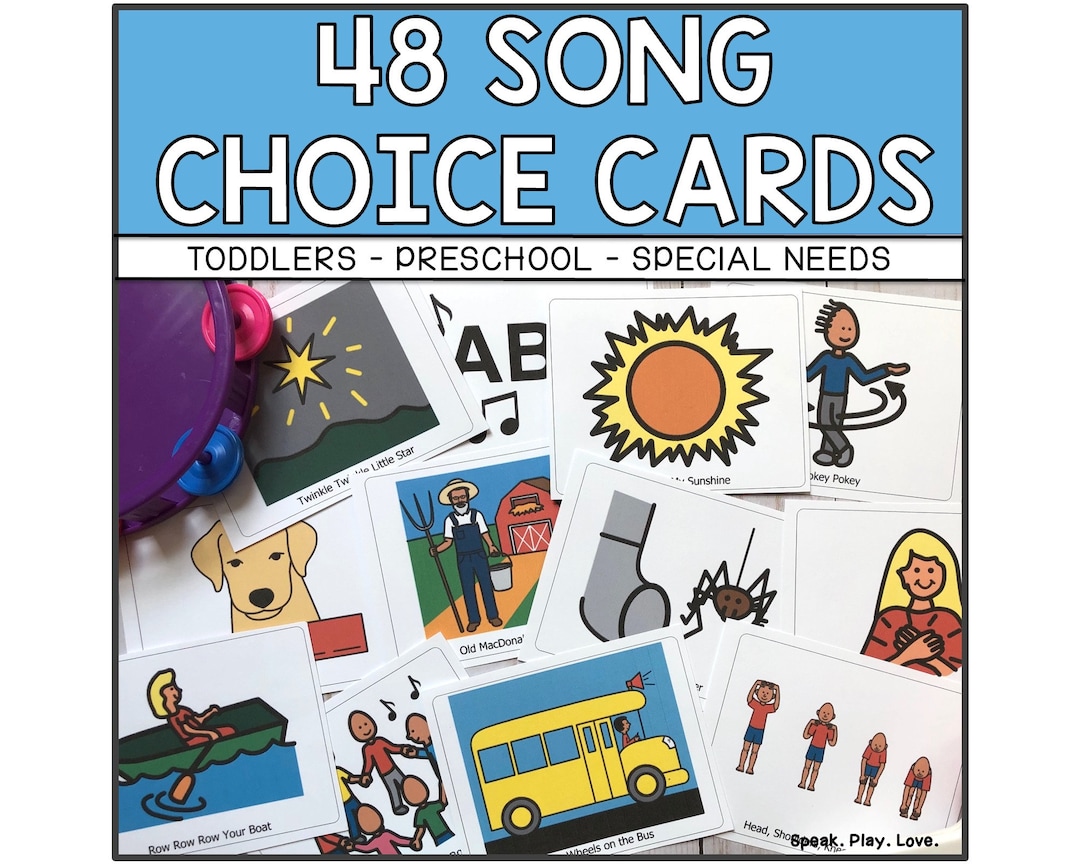 Printable Circle Time Song Choice Cards: Preschool & Toddler Visuals ...
