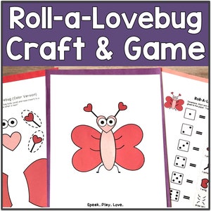 Printable Valentine's Day Craft for Kids, Roll-a-lovebug Game and Craft ...