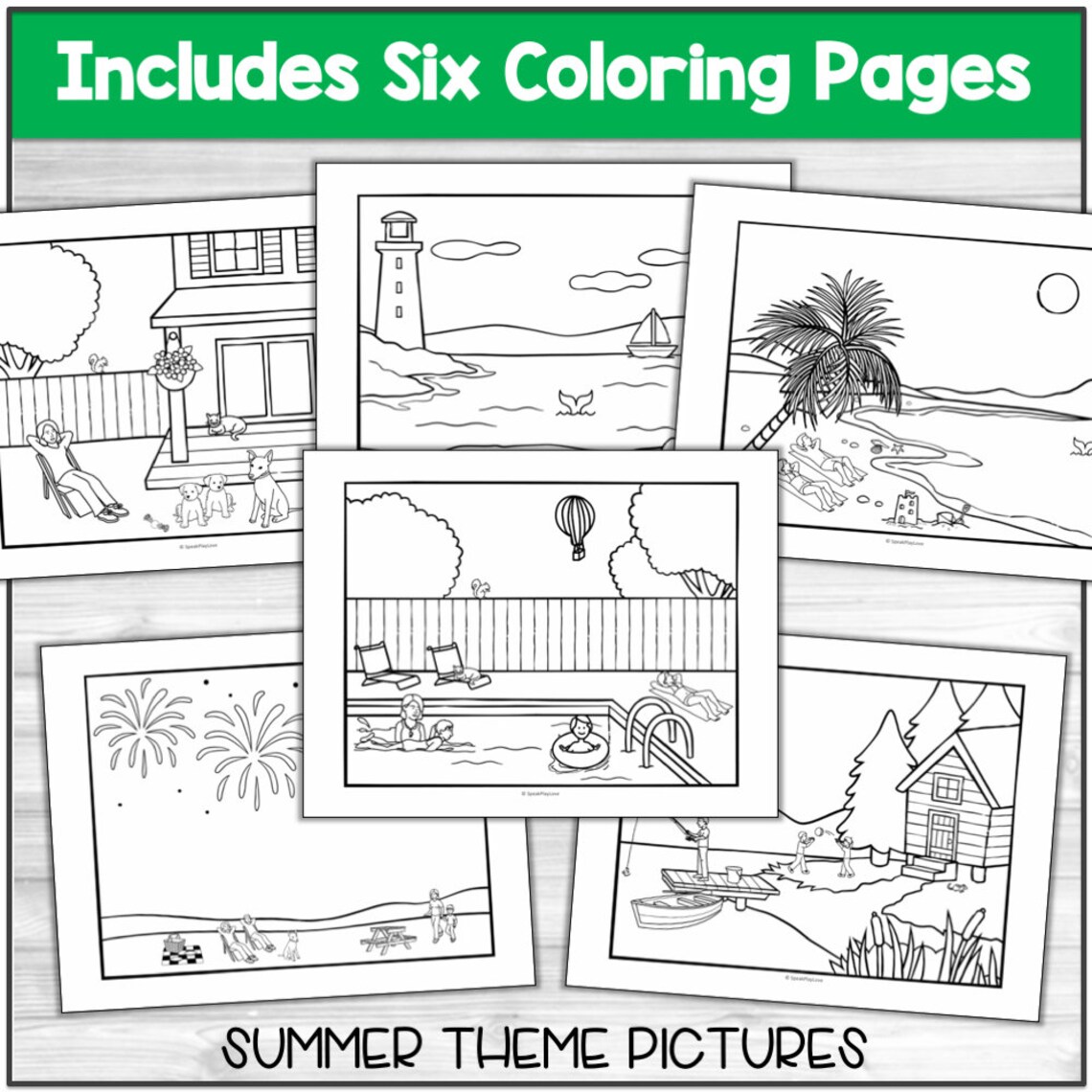 Printable Summer Following Directions Coloring Pages, Digital Download ...