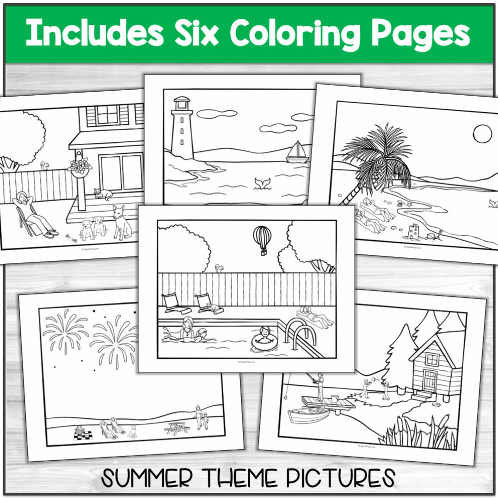 Printable Summer Following Directions Coloring Pages, Digital Download ...