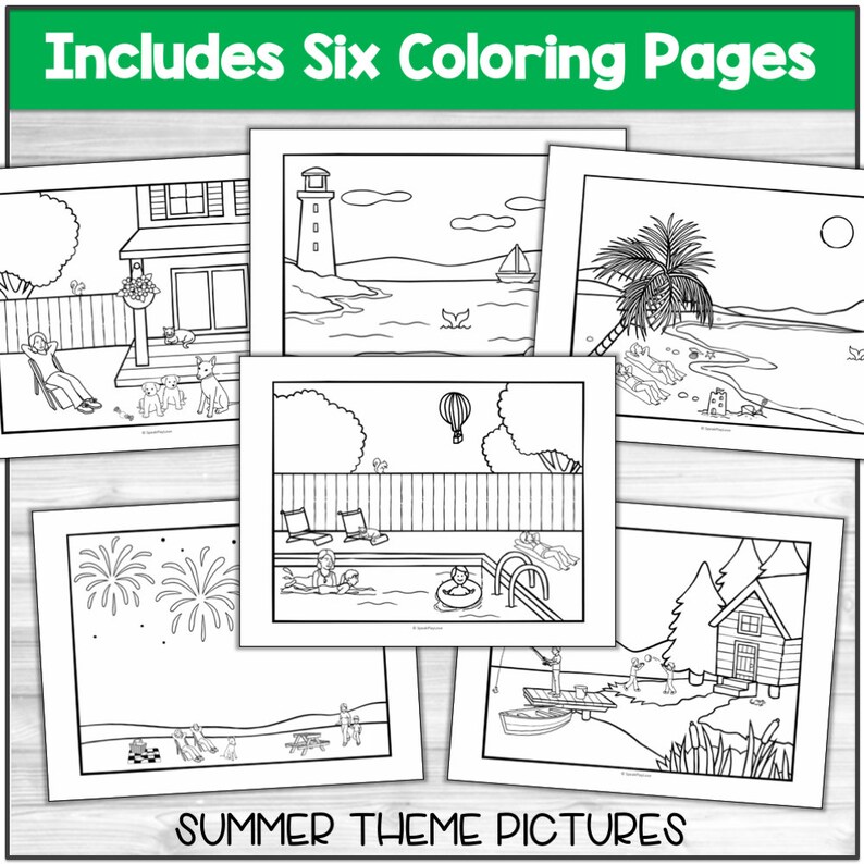 Printable Summer Following Directions Coloring Pages, Digital Download ...