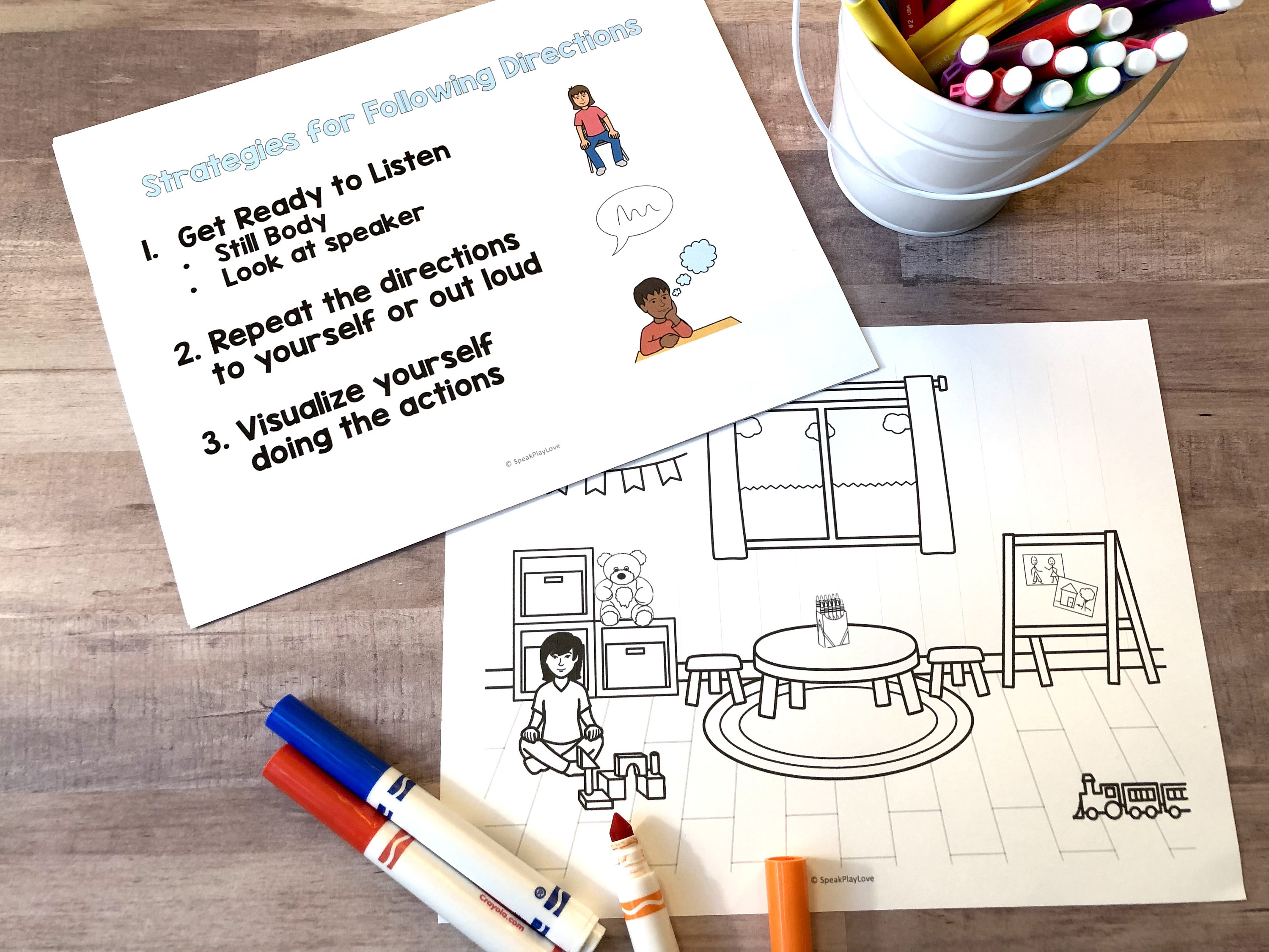 Printable Following Directions Coloring Pages, Speech Therapy Coloring ...