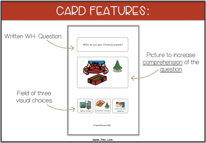 Christmas WH Question Cards, Speech Therapy, Autism (digital Download ...