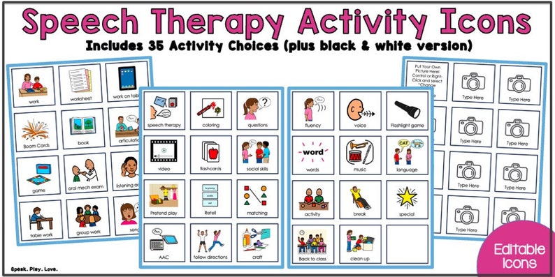 Printable Visual Schedule for Speech Therapy, First/then Board, Token ...