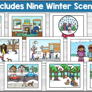 Winter WH Questions Picture Scenes: Speech Therapy Materials (digital ...
