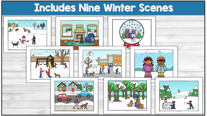 Winter WH Questions Picture Scenes: Speech Therapy Materials (digital ...