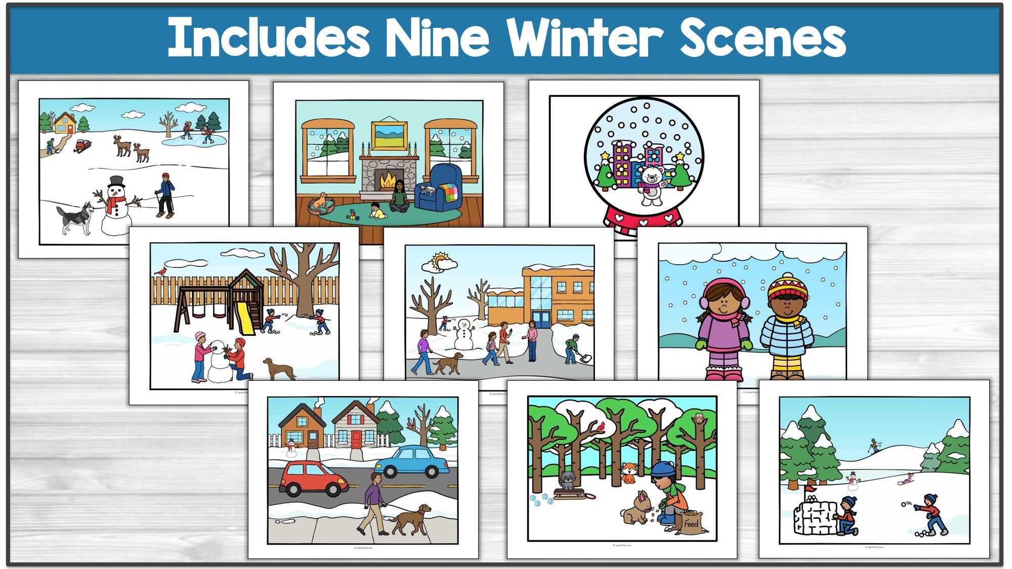 Winter WH Questions Picture Scenes: Speech Therapy Materials (digital ...
