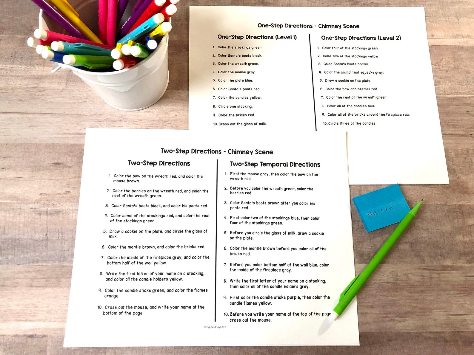 Printable Christmas Following Directions Coloring Pages, Digital ...