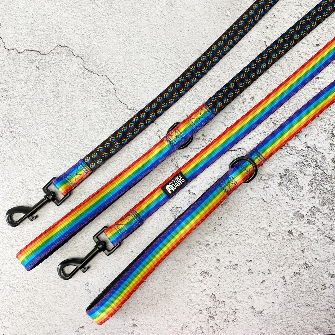 Dog Lead Rainbow Dog Lead Rainbow Paws Dog Lead Pride - Etsy UK