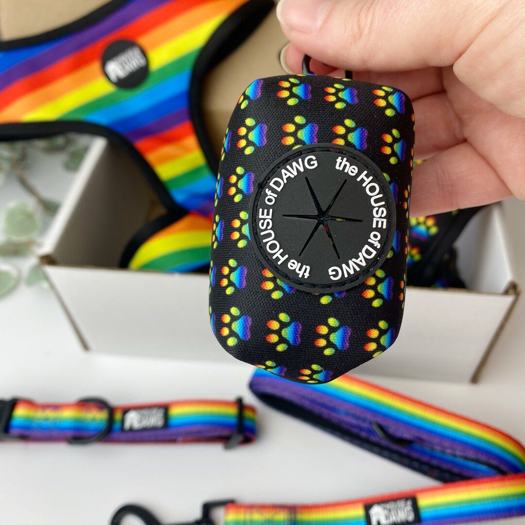 Dog Poop Bag Holder | Rainbow Paws Poop Bag Holder | Pride Paws Dog ...