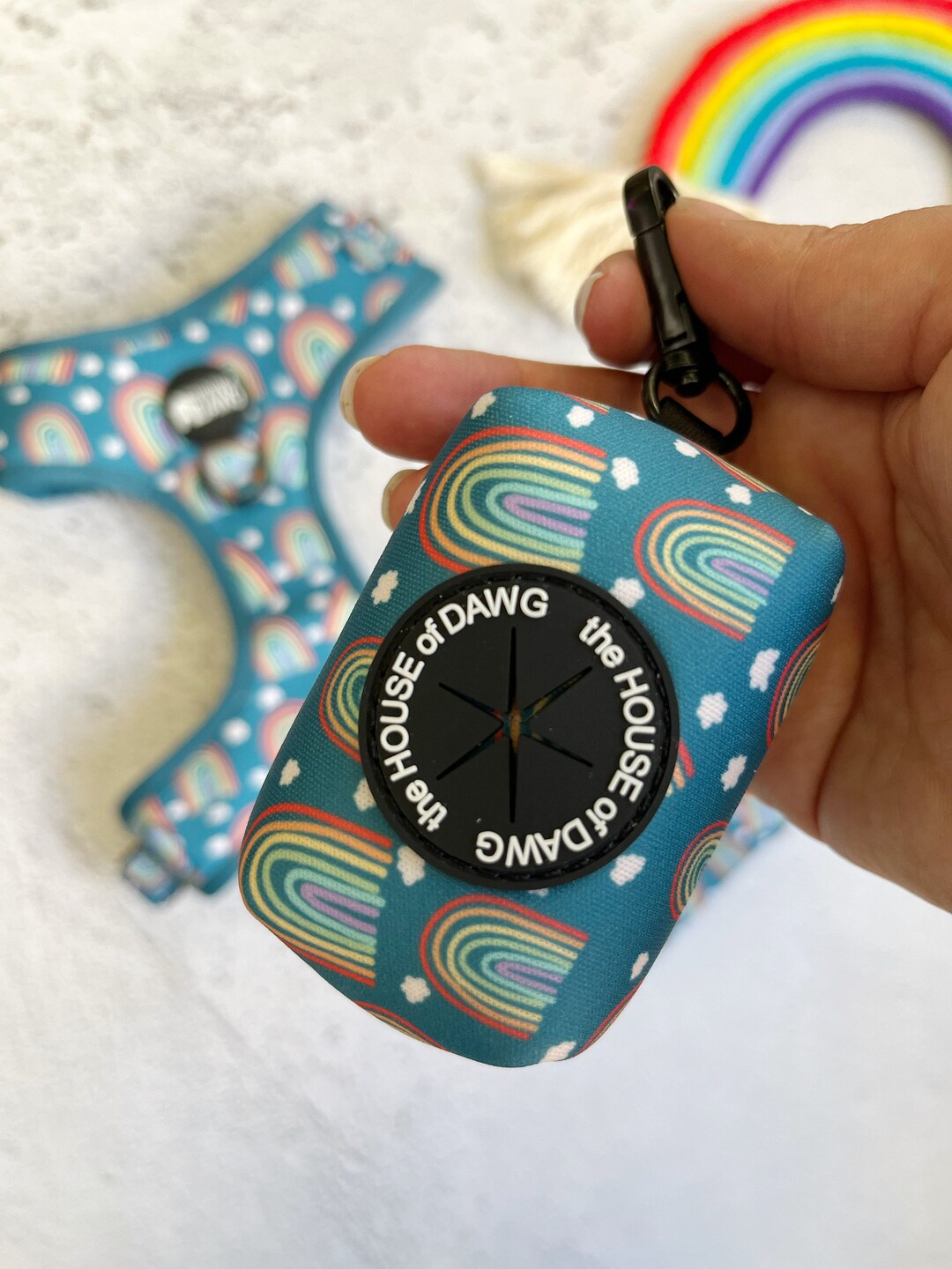 Dog Poop Bag Holder | Daydreamer Poop Bag Holder | Rainbows Dog Poop ...