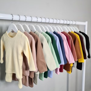 Family Matching Personalised or Plain Velvet Mocha Ribbed Cotton Sets ...