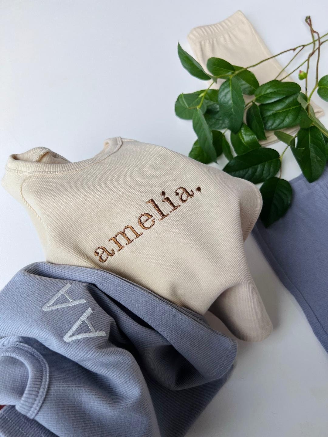 Summer Personalised Child Ribbed Sets | Embroidered Kids Sets ...