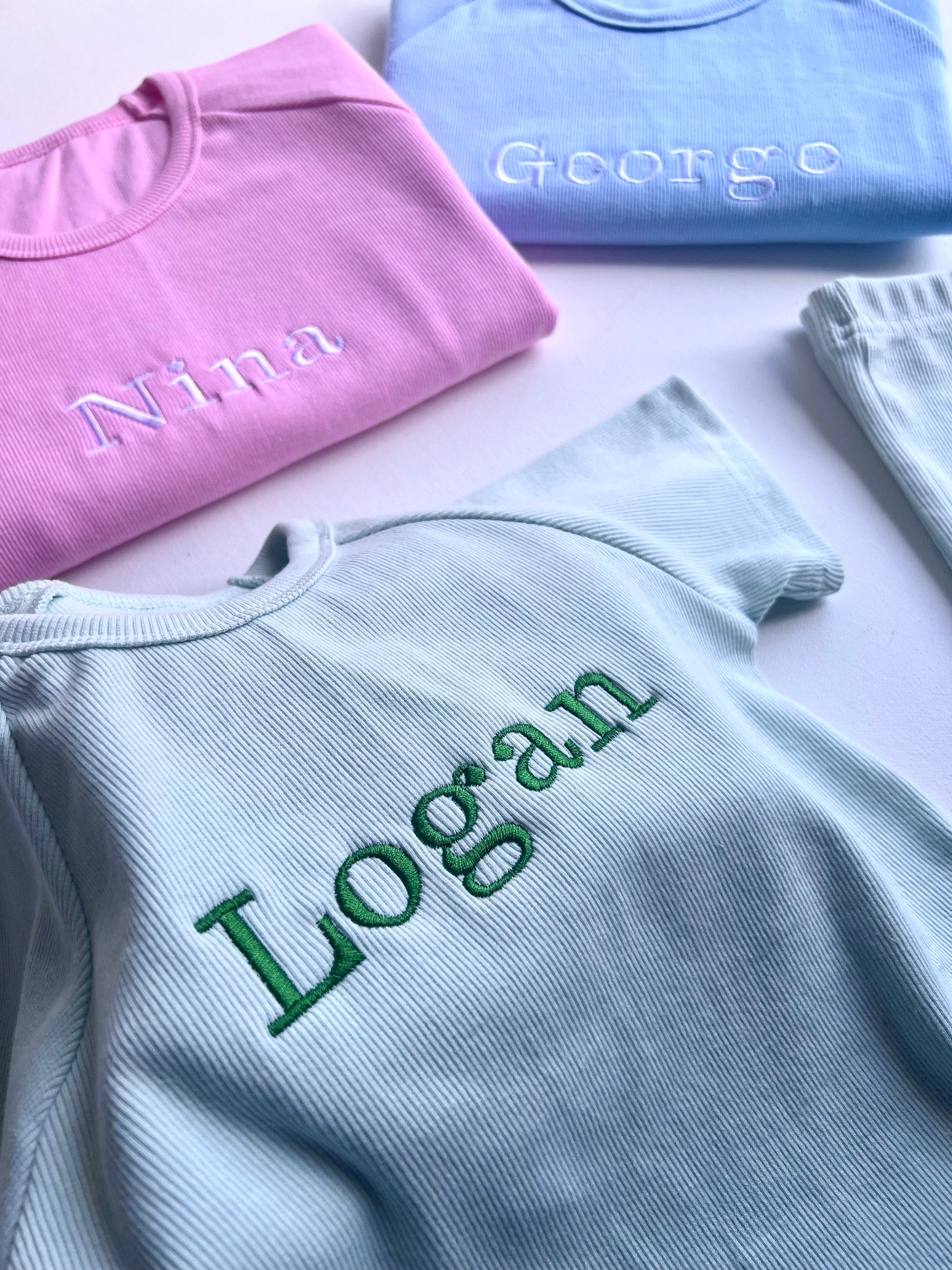 Summer Personalised Child Ribbed Sets Embroidered Kids Sets - Etsy UK