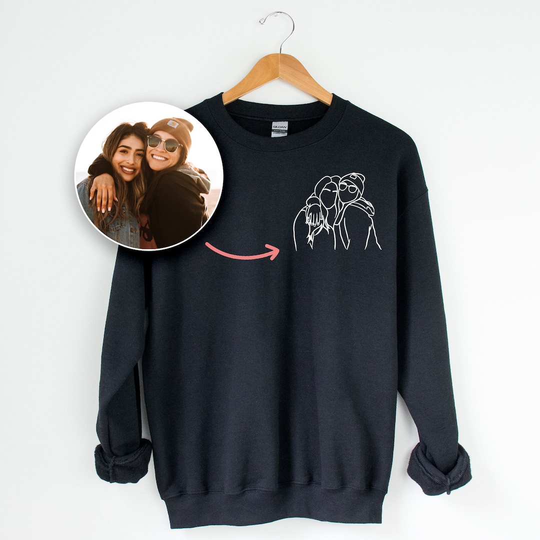 Best Friend Custom Portrait Sweatshirt - Matching Bestie Sweatshirts ...