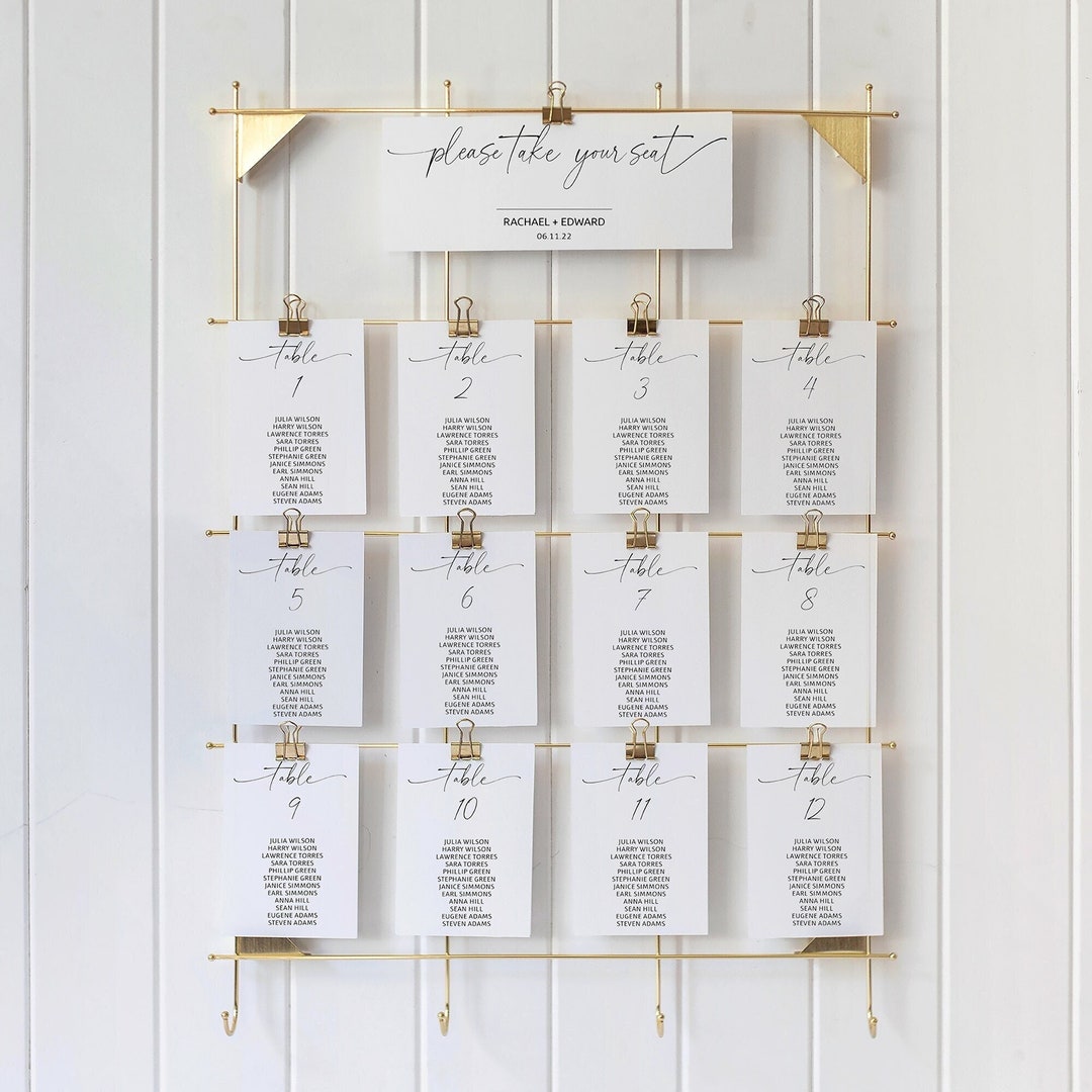 Minimalist Seating Chart, Template, Instant Download, Editable, Simple ...