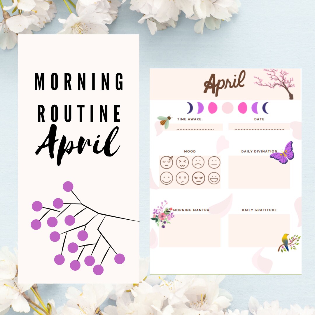 April Morning Routine Journal Page - Etsy