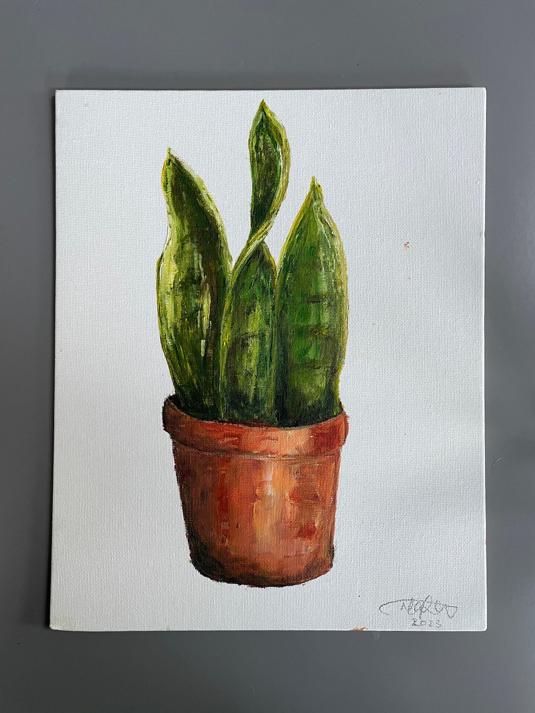 Snake Plant Painting Print - Etsy
