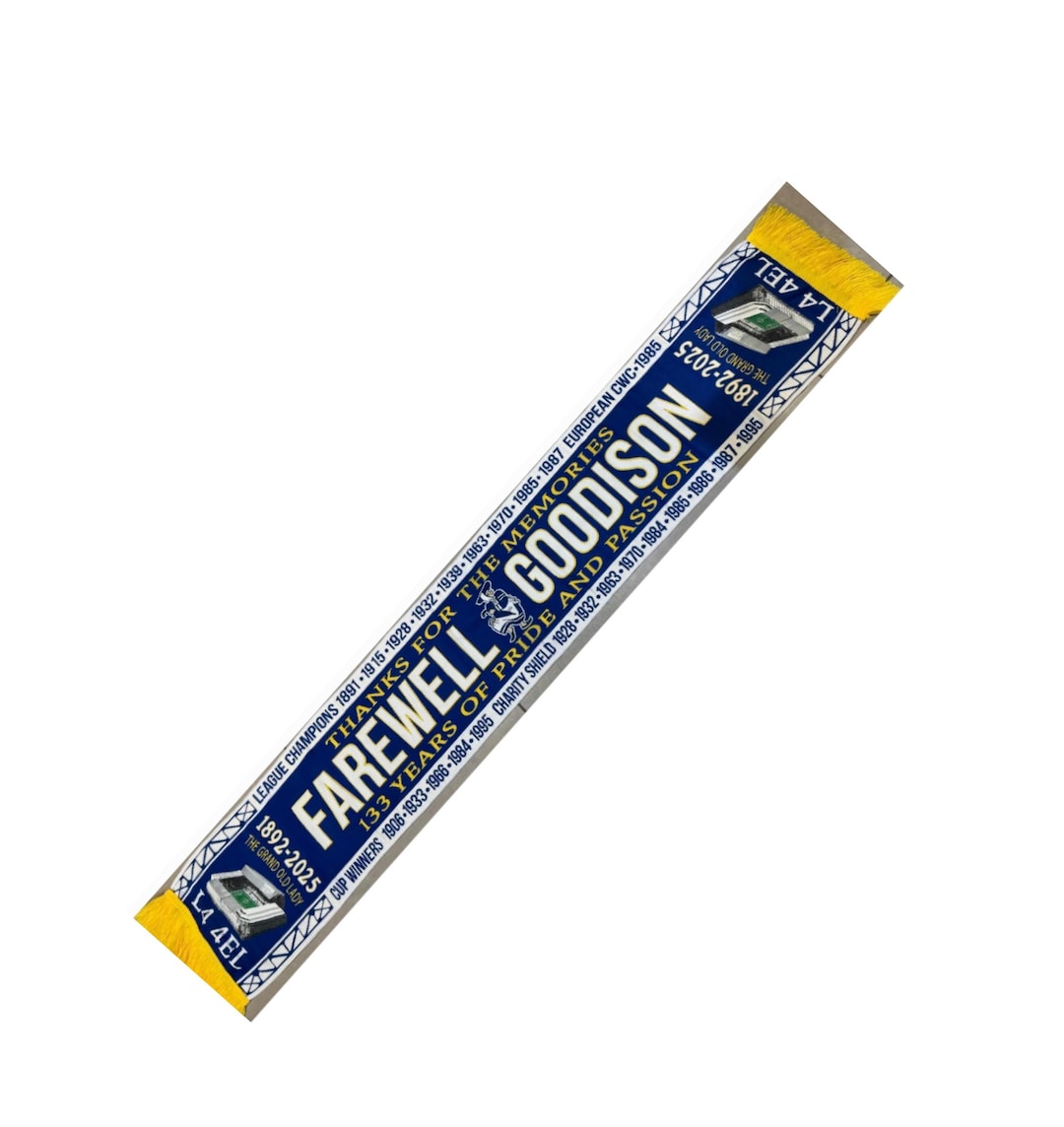 Everton Scarf - Farewell to Goodison - 1892/ 2025 - Woven - New Design ...
