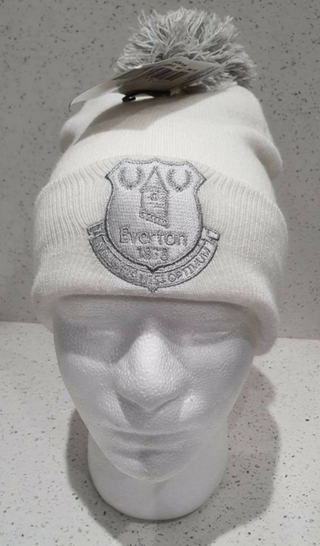 Everton Official Baby Bobble Hat White and Grey - Etsy