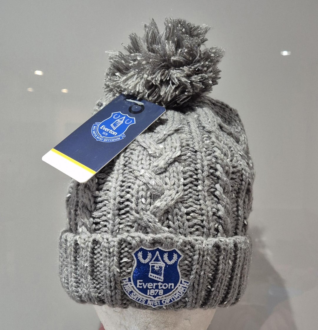 Everton ETC Sherpa Fleece Lined Woolen Bobble Hat - Grey - Etsy
