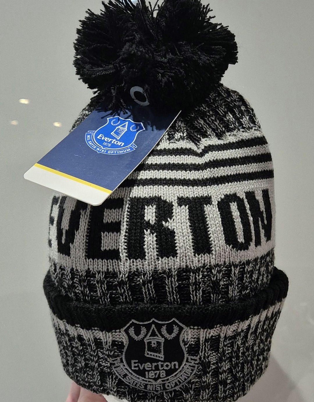 Everton Official Woolen Bobble Hat Grey Slab - Etsy