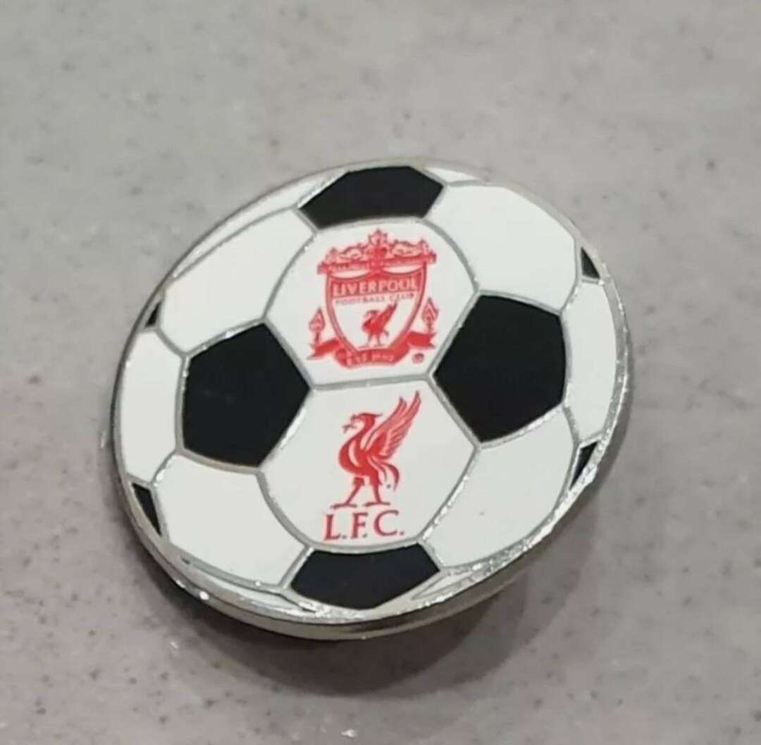 Liverpool Football Design Pin Badge - Black and White - Features the ...