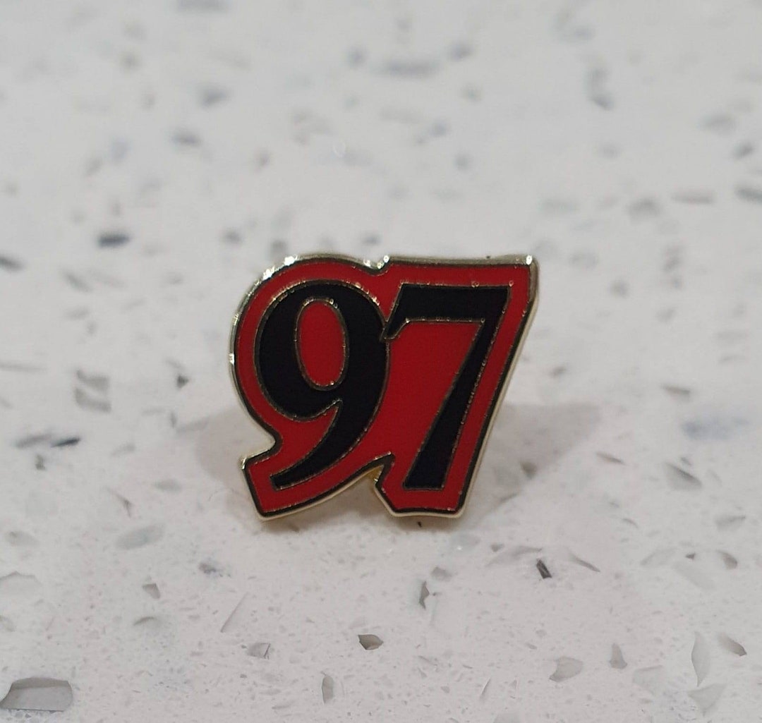 Liverpool 97 Stud Badge - Red and Black - Etsy