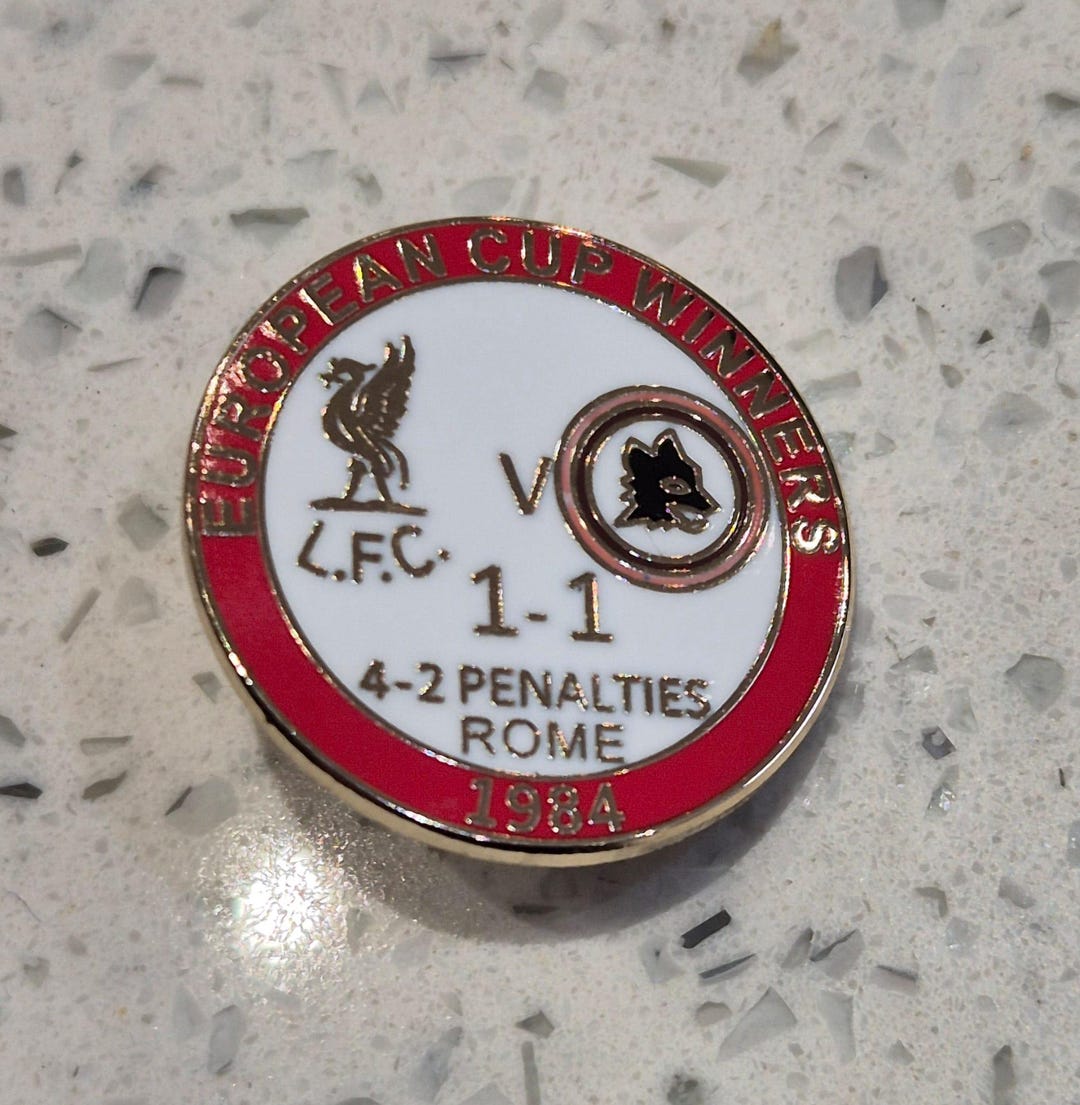 Liverpool Pin Badge - Euro Cup Winners - Liverpool V Roma Rome 1984 - Etsy