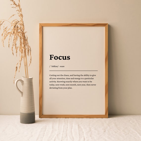 Focus Definition Motivational Prints Office Wall Art - Etsy