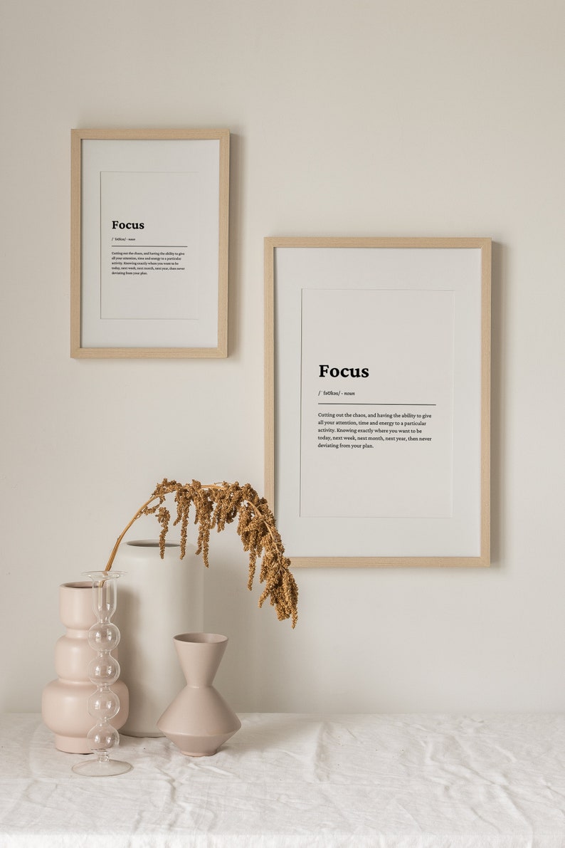 Focus Definition Motivational Prints Office Wall Art - Etsy