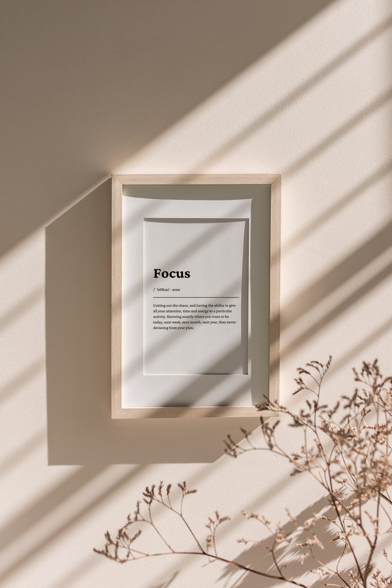 Focus Definition Motivational Prints Office Wall Art - Etsy