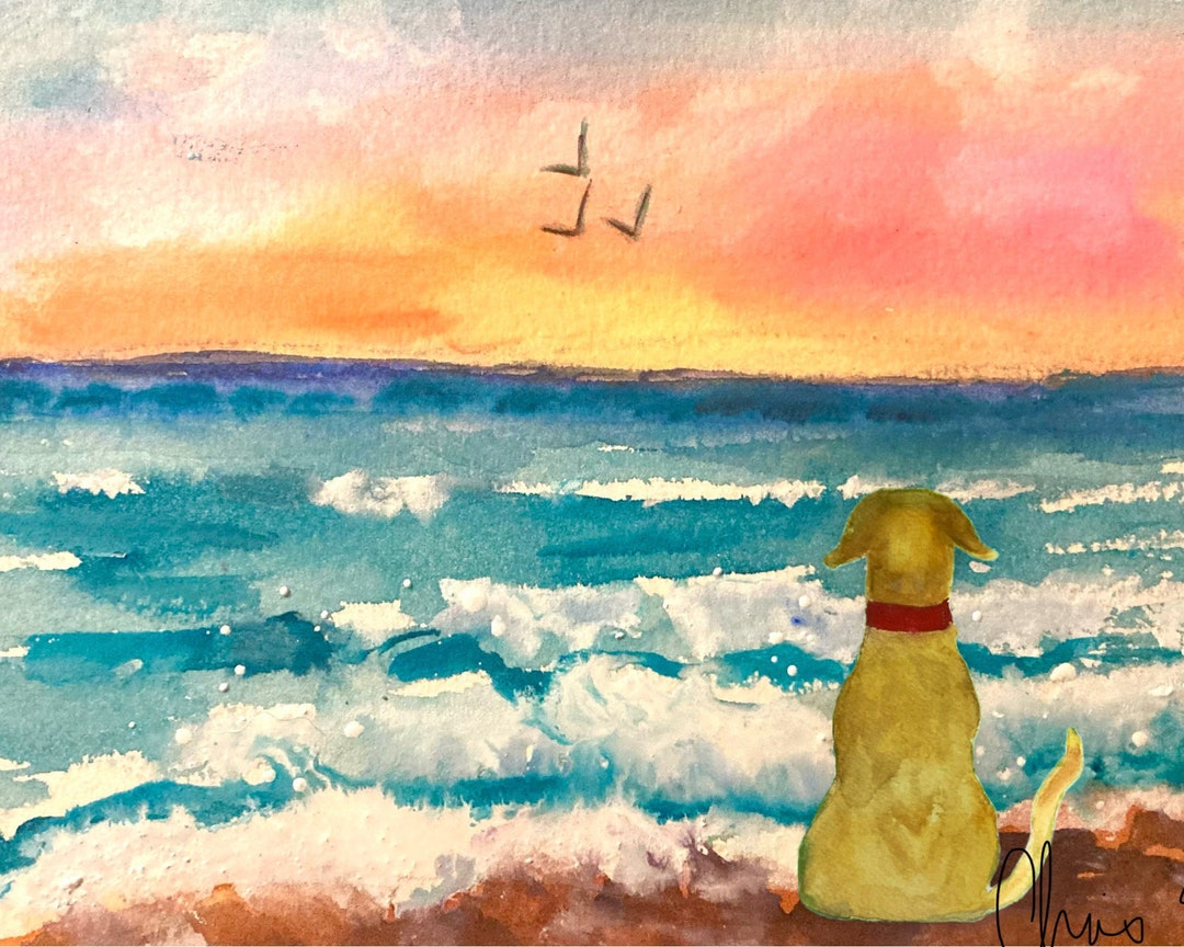 Ocean Paws: Watercolor Print - Etsy