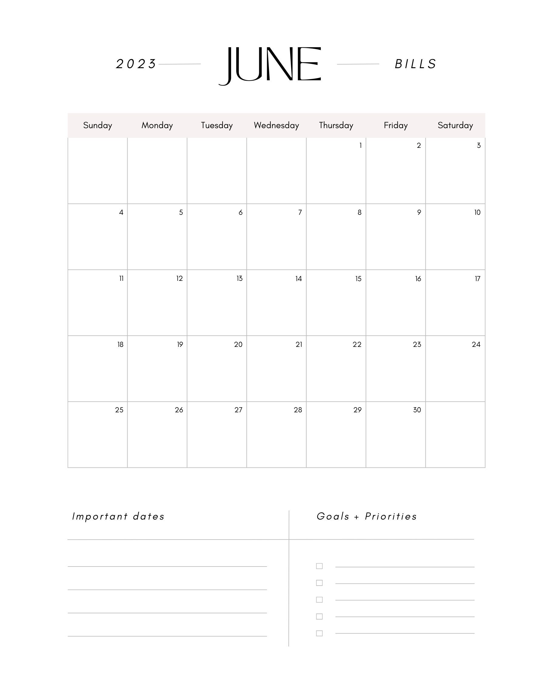 Printable June Budget Workbook - Etsy